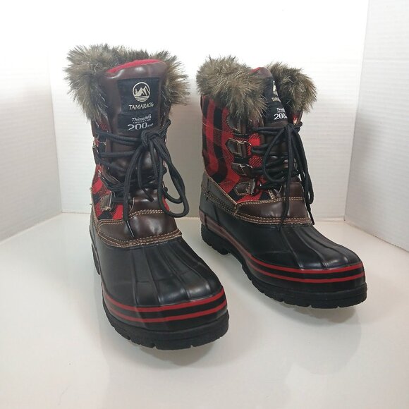 Tamarack | Shoes | Tamarack Winter Snow Boots Womens Red Black Buffalo ...